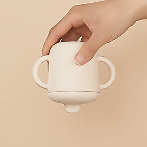 6 Months+ Sippy Cups with Handles,Silicone Sippy Cups Leak Proof 5oz,No Spill Sippy cups for Toddlers (Milk)