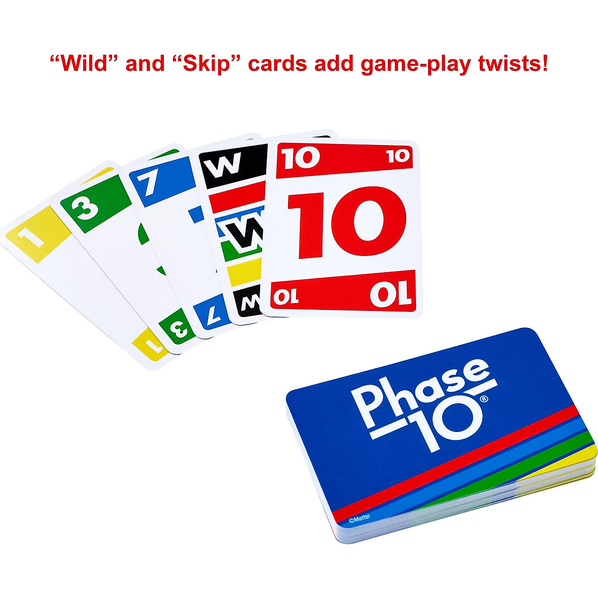 Mattel Games Phase 10 Card Game for Families, Adults and Kids, Challenging & Exciting Rummy-Style Play in a Storage Tin (Amazon Exclusive)