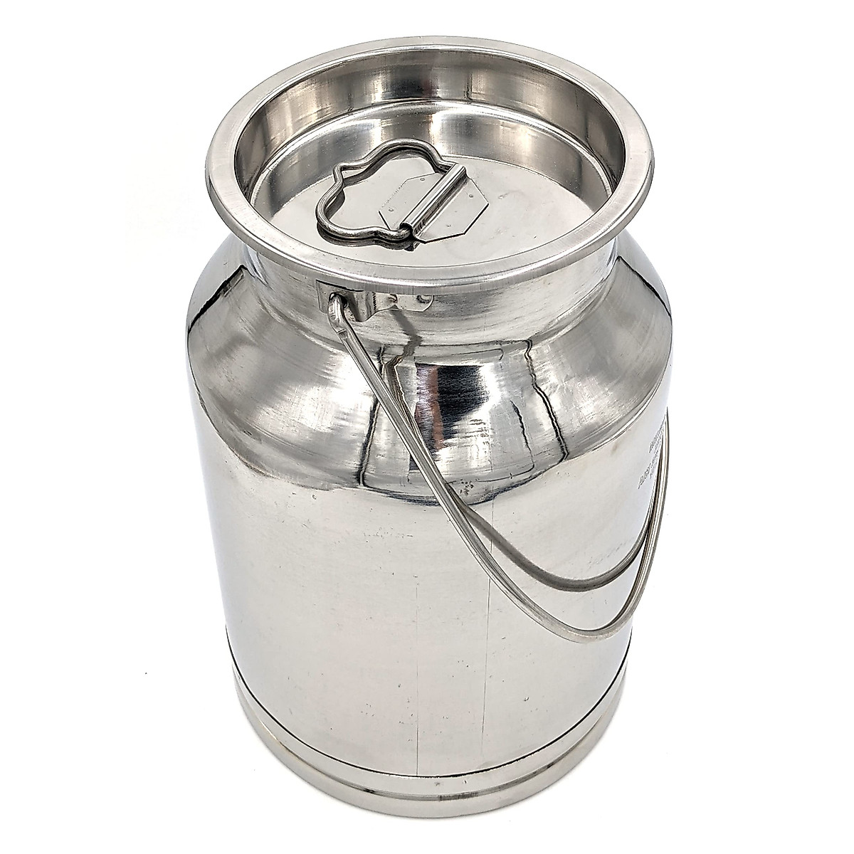 15 Qt Milk Can Tote, Stainless Steel with Lid and Handle 4 Gallon