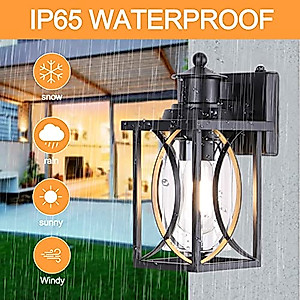PARTPHONER Outdoor Light Fixtures Dusk to Dawn Outdoor Wall Lighting 2 Pack, Black Outside Wall Sconce Waterproof Exterior Wall Lantern for House Porch Garage Doorway Patio