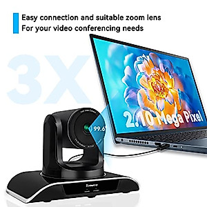 Tenveo 3X PTZ Camera Conference Room Camera 3X Optical Zoom + USB Speakerphone for Skype Zoom (VHD3U-M3)