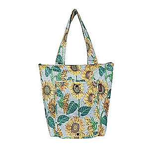 Sachi Heavy Duty Leak Proof Market Tote (Large, Sunflower)