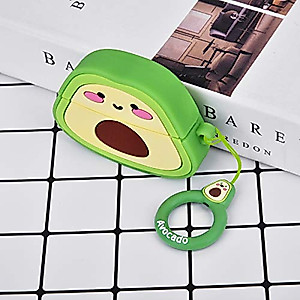 AIRSPO Case Compatible with Airpods Pro Cute Cartoon Airpod Case for Kids Girls Teens Boys Fashion Soft Silicone Character Protective Skin for AirPods Pro Carrying Case (Avocado)