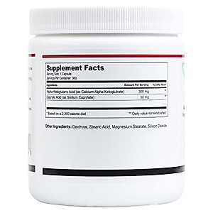 SIMPLESA NUTRITION - AKG+, Alpha Ketoglutaric Acid Plus Caprylic Acid, Improves Muscle Recovery, Increases Cell’s Energy Process, Helps to Get Lean Body, 360 Capsules, Made in USA, Non-GMO