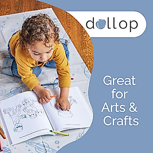 Disposable Splat Mats | Biodegradable + Compostable | 30 Count | Under Highchair Splat Mat for Floor | Liquid Resistant | Durable | dollop (Blue Out of This World)