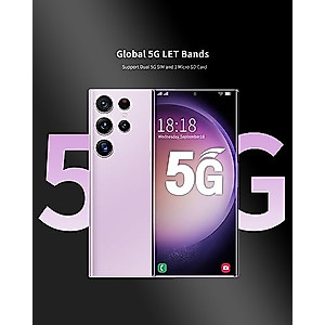 4G Unlocked Cell Phones,6G+256GB Dual Sim Smartphone, C23 Unlocked Mobile Phone with 7.3inch Waterdrop Screen, Android Phone 48+108 MP | 8000mAh | Fingerprint Lock & Face ID | US Version (Pink)