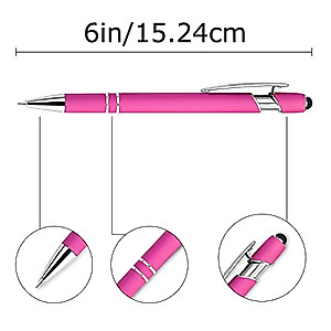 Uoffice5 Ballpoint Pens with Stylus Tips - Fine Point Pens in Black Ink for Women Men Wedding （Black）