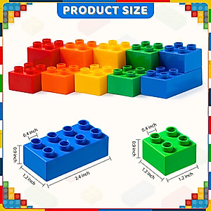 JOYIN 100 Pcs Building Blocks, Building Bricks, Toddler Classic Basic Big Duplicate Blocks, 50 Square and 50 Rectangle Toys Set for Ages 2 3 4 5 Year Old Boys Girls Christmas Birthday Gift