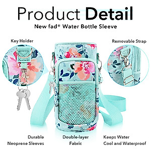 Half Gallon Water Bottle Carrier Bag, Bottle Pouch Phone Holder, Adjustable Shoulder Hand Strap 2 Pocket Sling Neoprene Sleeve Sports Water Bottle Accessories for Hiking Travelling &Camping