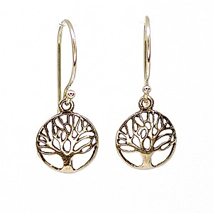 Tree of Life Earrings for women, Sterling Silver 925 dangle earrings, Tree earrings, Boho earrings, Round dangle earrings, Small silver earrings, Everyday earrings, Drop earrings, Minimalist earrings