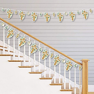 Big Dot of Happiness First Communion Elegant Cross - Religious Party DIY Decorations - Clothespin Garland Banner - 44 Pieces