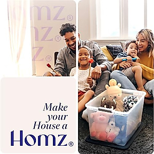 HOMZ 12-Quart Snaplock Clear Plastic Storage Tote Container Bin with Secure Lid and Handles for Home and Office Organization (8 Pack)