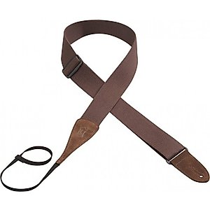 Levy's Leathers 2" Cotton Strap for Resonator Style Guitars with Headstock Loop and Tri-Glide Height Adjustment; Brown (MC8A-BRN)