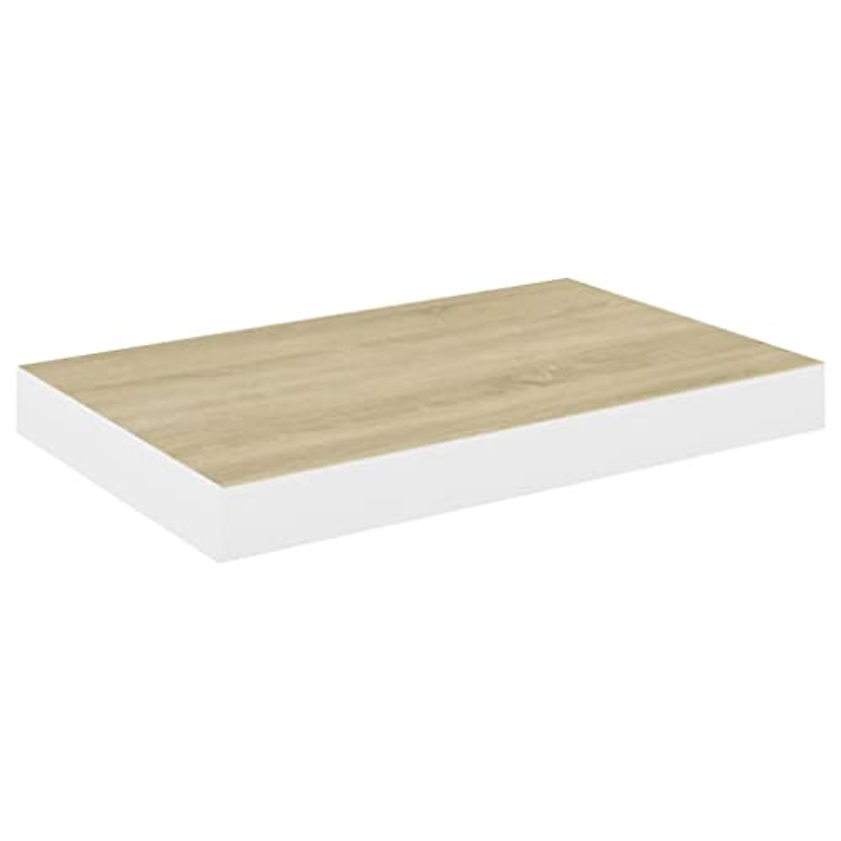 Aisifx Floating Wall Shelf Oak and White 19.7"x9.1"x1.5" MDF