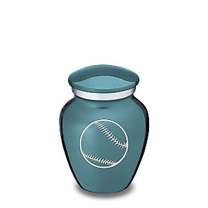 GetUrns Keepsake Embrace Baseball Cremation Urn (Teal)