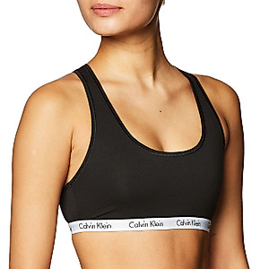 Calvin Klein Women's Carousel Logo Bralette, Black, L, L