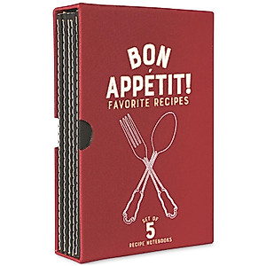 DesignWorks Ink Recipe Notebooks, Set of 5, (4.4" x 6.4"), Bon Appetit