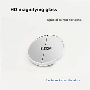 KOHARA 5X Magnification Round Makeup Mirror Folding Pocket Makeup Mirror Acne Pores Eye Makeup Mirror Magnification Compact Mirror