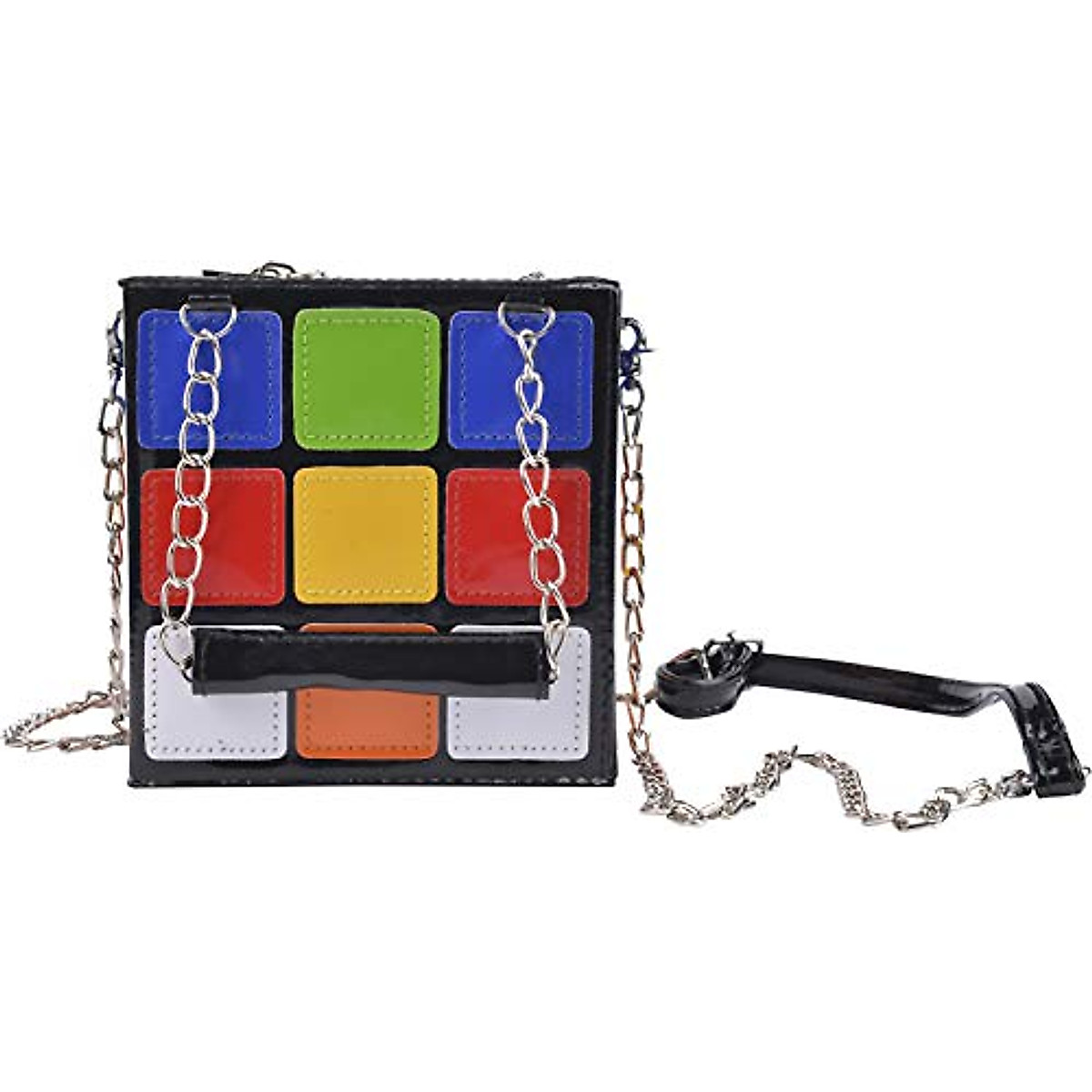 QZUnique Women's Cute Cube Shape Handbag Magic Shoulder Bag Clutch Bag With Super Long Shoulder Strap