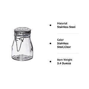 3.5 oz. Resealable Salt & Pepper Shaker with Stainless Steel Clip Top