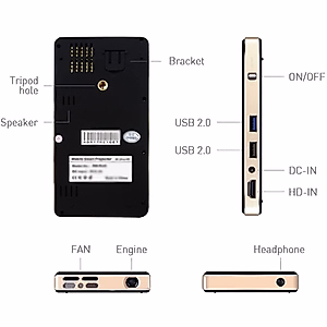 Feilx Mini Projector 2022 Upgraded Portable Video-Projector, Mini Portable DLP Projector Home Theater HDMI Compatible Support 4K Decoding WiFi Bluetooth Projector