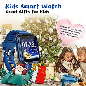 Retysaz Kids Smart Watch,24 Game Smart Watch for Kids, Fashion Smartwatches for Children 3-14 Great Gifts to Girls Boys (Blue)