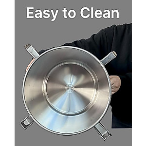Food Safe 304 Stainless Steel 5 Gallon (20L) Container Bucket with Clamps and Air-Tight Lid with Silicone Gasket