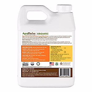 AgroThrive Fruit and Flower Organic Liquid Fertilizer - 3-3-5 NPK (ATFF1032) (32 oz) for Fruits, Flowers, Vegetables, Greenhouses and Herbs