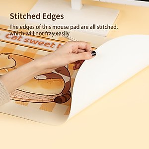 GeekShare Cute Cat Bakery Mouse Pad - Large Non-Slip Base PU Desk Mat for Keyboard and Mouse, Perfect for Gaming, Writing, or Home Office Work