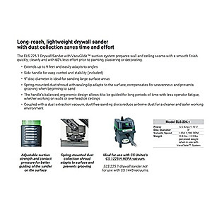 CS Unitec ELS 225.1 Long-Reach Drywall Sander, 9" Disc Diameter