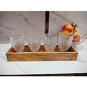 Handcrafted Rectangular Long Coffee Table Tray Wooden Serving Platter Trays Centerpiece for Housewarming Brown15 x 4 x 2 inches