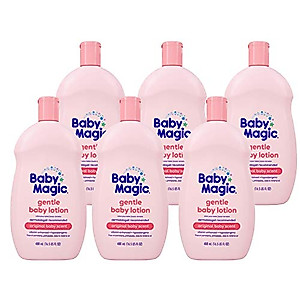 Baby Magic Gentle Baby Lotion | 16.5 Fl Oz (Pack of 6) | Vitamins & Aloe, Pink (705544), Original Baby Scent