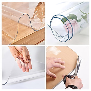 1.5mm Chair Mat for Hardwood & Tile Floor 36"x48" 48"x48" Heavy Duty Office Chair Mat for Rolling Chairs Office Chair Mats for Hardwood Floors Anti Slip Non-Curve Floor Protector for Home Office (Col