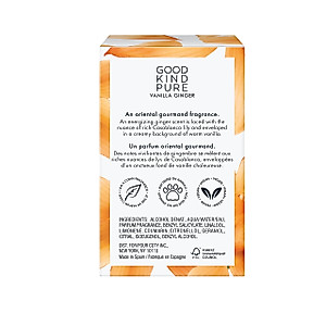 Good Kind Pure Vanilla Ginger Body Mist Spray - Energizing, Gourmand Fragrance - A blend of Casablanca Lily & Warm Vanilla - Clean, Vegan, & Long-Lasting Formula - 8.4 Fl Oz