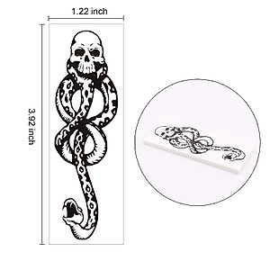 Konsait 20Sheets Halloween Death Eater Tattoos, Dark Mark Mamba Skull Snake Fake temporary Tattoos Sticker for Adults Kids Halloween Cosplay Costume Party Favors Tattoo Accessories Supplies Gifts