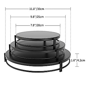 Vivevol Set of 3 Cake Stands, Cake Plate, Dessert Stand, Cupcake Stand for Parties, Home Decorating Stand Dessert Display(8” 10” 12”) (Black)