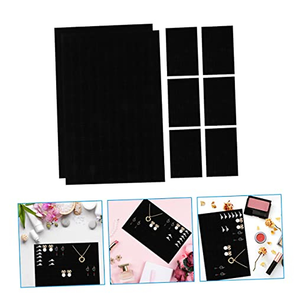 MAGICLULU Jewelry Trays 8pcs Jewelry Box Ring Jewelry Box Organizer Earring Stud Organizer Jewelry Organizer Case Black Sponge Lining Earrings Foam Showcase Pads