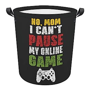 Vintage Gaming Lovers Laundry Basket Hamper Bag Dirty Clothes Storage Bin Waterproof Foldable Collapsible Toy Organizer for Office Bedroom Clothes Toys Gift Basket