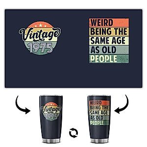 FROOBLEQUIRK 50 Years Old 1975 20 Oz Tumbler – 50th Birthday Gift for Men, Women, Mom, Dad, Wife, Husband, Grandpa, or Grandma, Funny 50-Year-Old Gift & Birthday Decoration