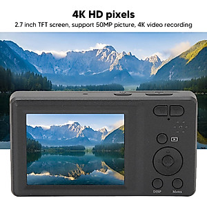4K Digital Camera, 50MP 16X Zoom Point and Shoot Camera with Autofocus & Timer Shooting, Anti Shake Digital Video Camera for Kids Teens Students, Work with Tripod & Selfie Stick