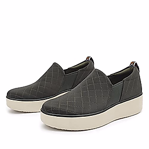 TRAQ by Alegria Womens Mindy Olive Smart Walking Shoe 8-8.5 M US