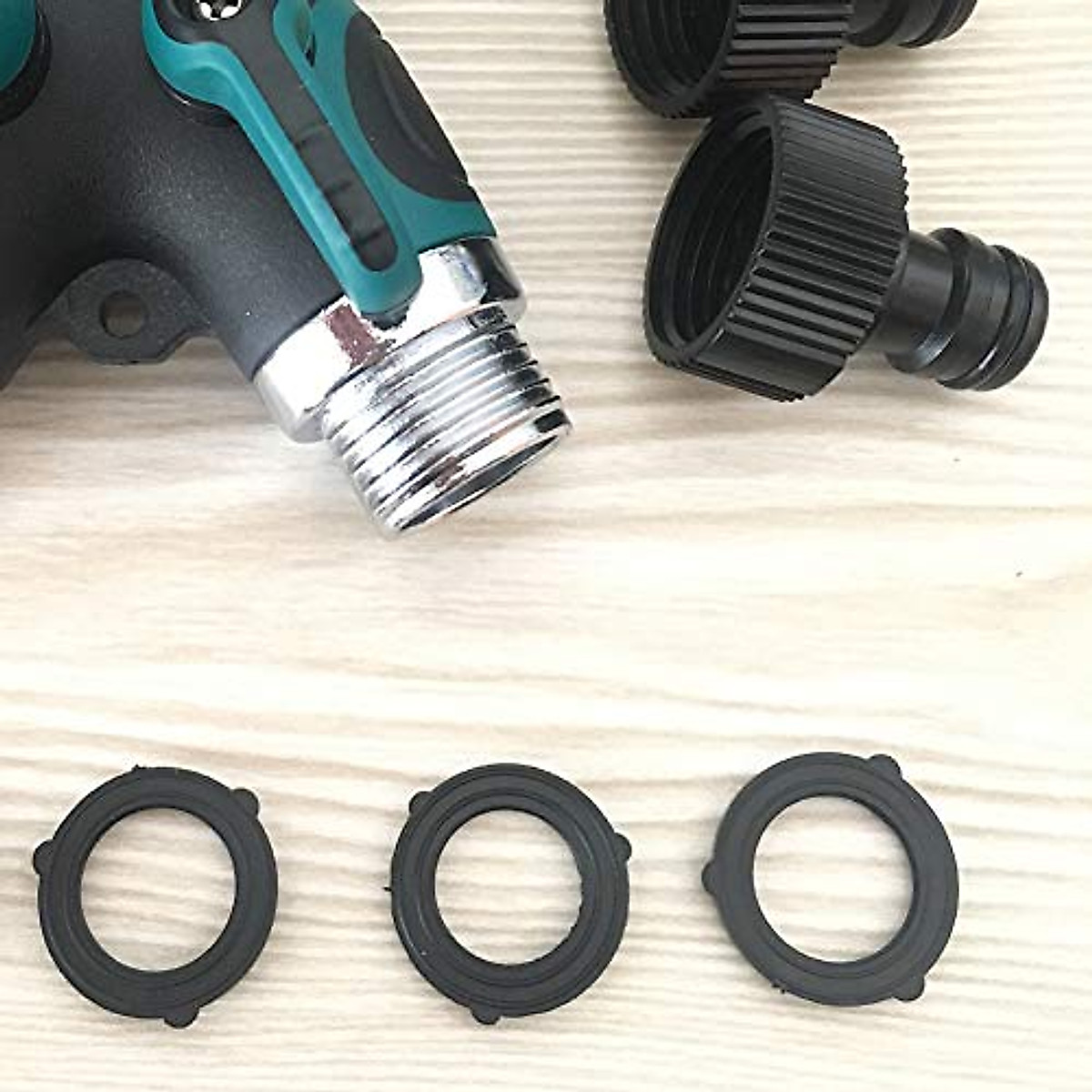 50 Pieces Garden Hose Rubber Washers Seals Garden Hose Washers Use for Garden Hose and Water Faucet Hose Washers Ring Hose Gaskets Self-Locking Tabs Keep Washer Firmly Stay in The Fitting