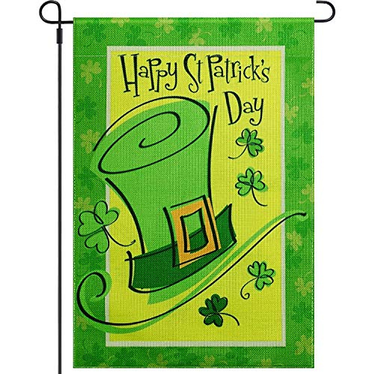 Boao St Patrick's Day Garden Flag Shamrock Double Sided Irish Shamrock Yard Flag Holiday Decorative Flag 12 x 18 Inch for St Patrick's Day Indoor Outdoor Decoration
