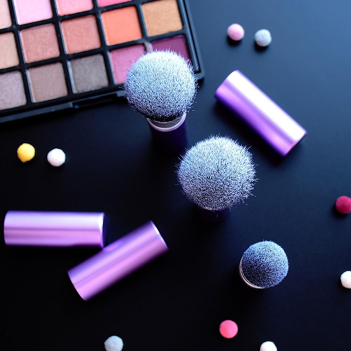 Vela.Yue Retractable Face Kabuki Brush Round Powder Makeup Brushes