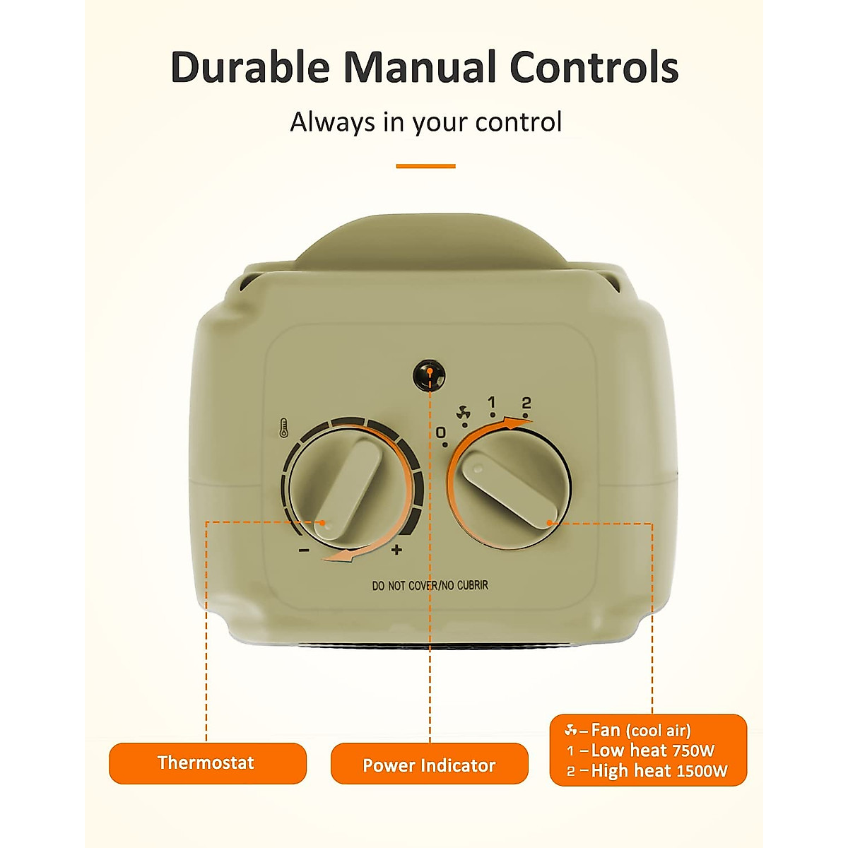 Shinic Space Heater,1500W Milkhouse Heater with Thermostat, Overheat protection, Tip-Over Auto Shut Off, Utility Heater for Garage, Bedroom, Greenhouse