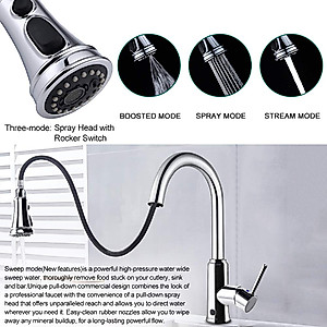 Touchless Kitchen Sink Faucets,Atalawa Kitchen Faucets with Pull Down Sprayer, Motion Sense Wave Faucet High Arc Single-Handle Chrome 1or 3 Hole Deck Mount 3 Modes, Easy to Install, Spot Resist