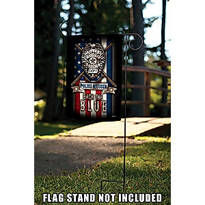 Toland Home Garden 1112390 Back The Blue Police Flag 12x18 Inch Double Sided Police Garden Flag for Outdoor House Patriotic Flag Yard Decoration