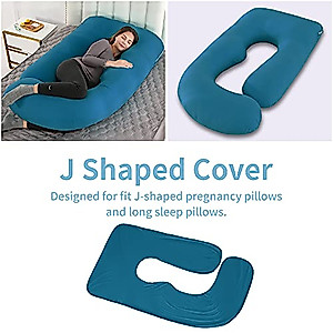 Wndy&#039;s Dream Pregnancy Pillow Cover J Shaped Pillowcase, Full Body Maternity Pillow Replacement Cover, Breathable, Machine Washable