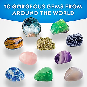 NATIONAL GEOGRAPHIC Gemstone Dig Kit – Dig Up 10 Real Gemstones and Crystals, Science Kit for Kids, Gem Digging Kit, Gift for Girls and Boys, Mining Kit, Rock Collection