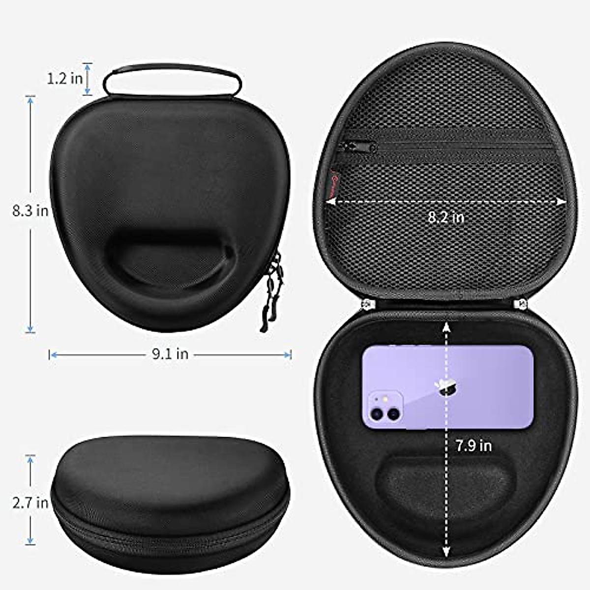 Fintie Hard Case for AirPods Max Headphone, Replacement Protective Travel Carrying Storage Bag with Auto Wake/Sleep for AirPods Max (Black)